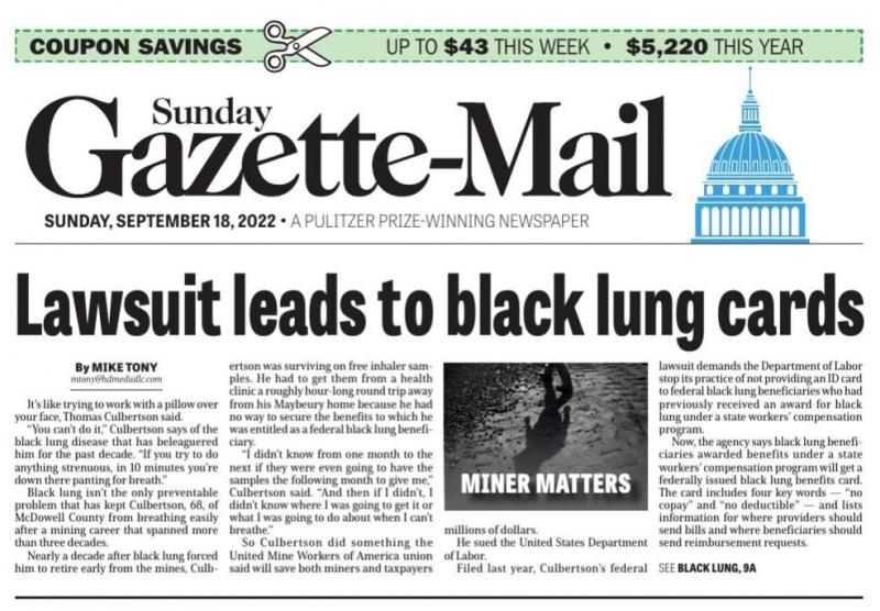 Lawsuit Leads to Black Lung Medical Cards | AppalReD Legal Aid